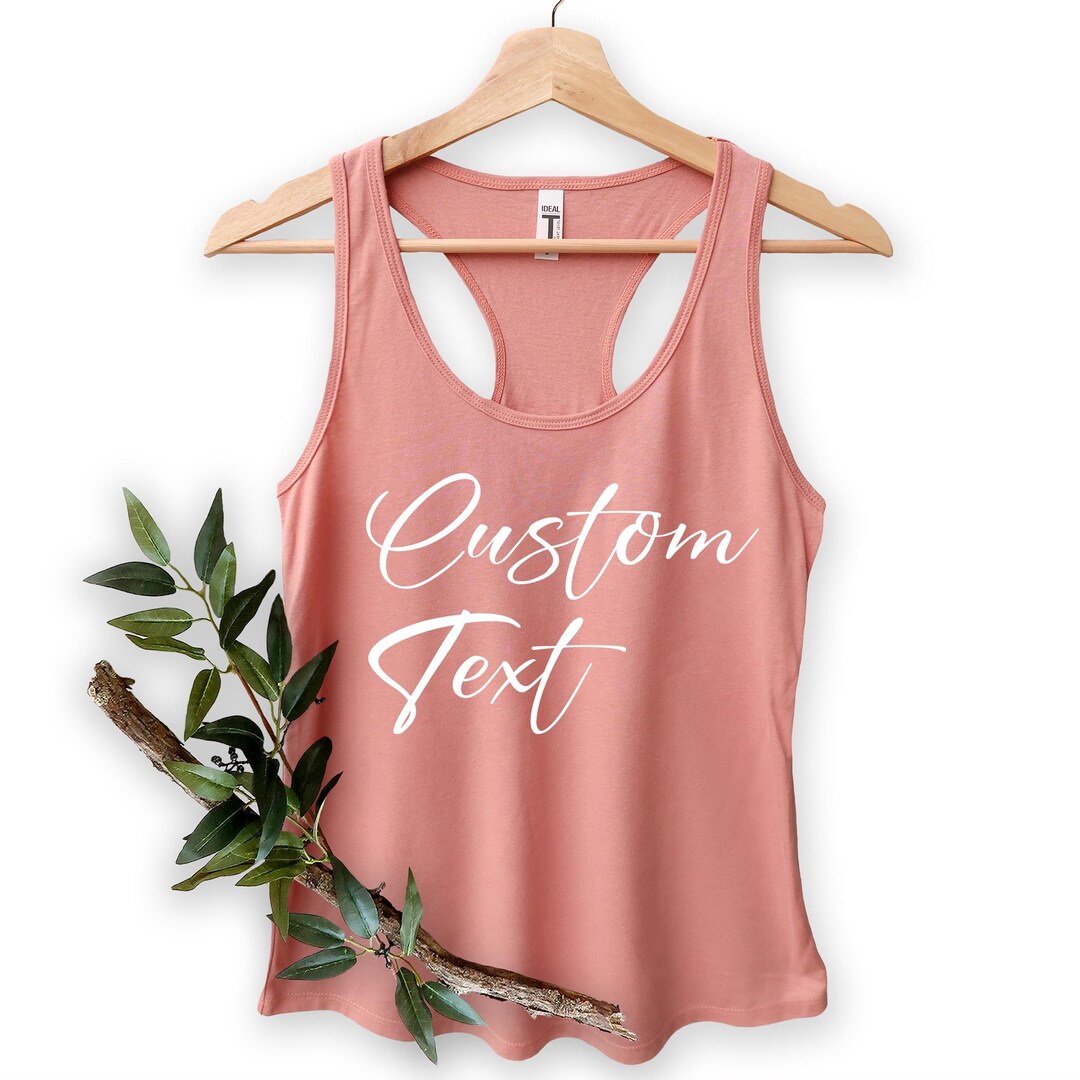 Custom Text Tank, Custom Workout Tank Top, Personalized Tank, Custom ...