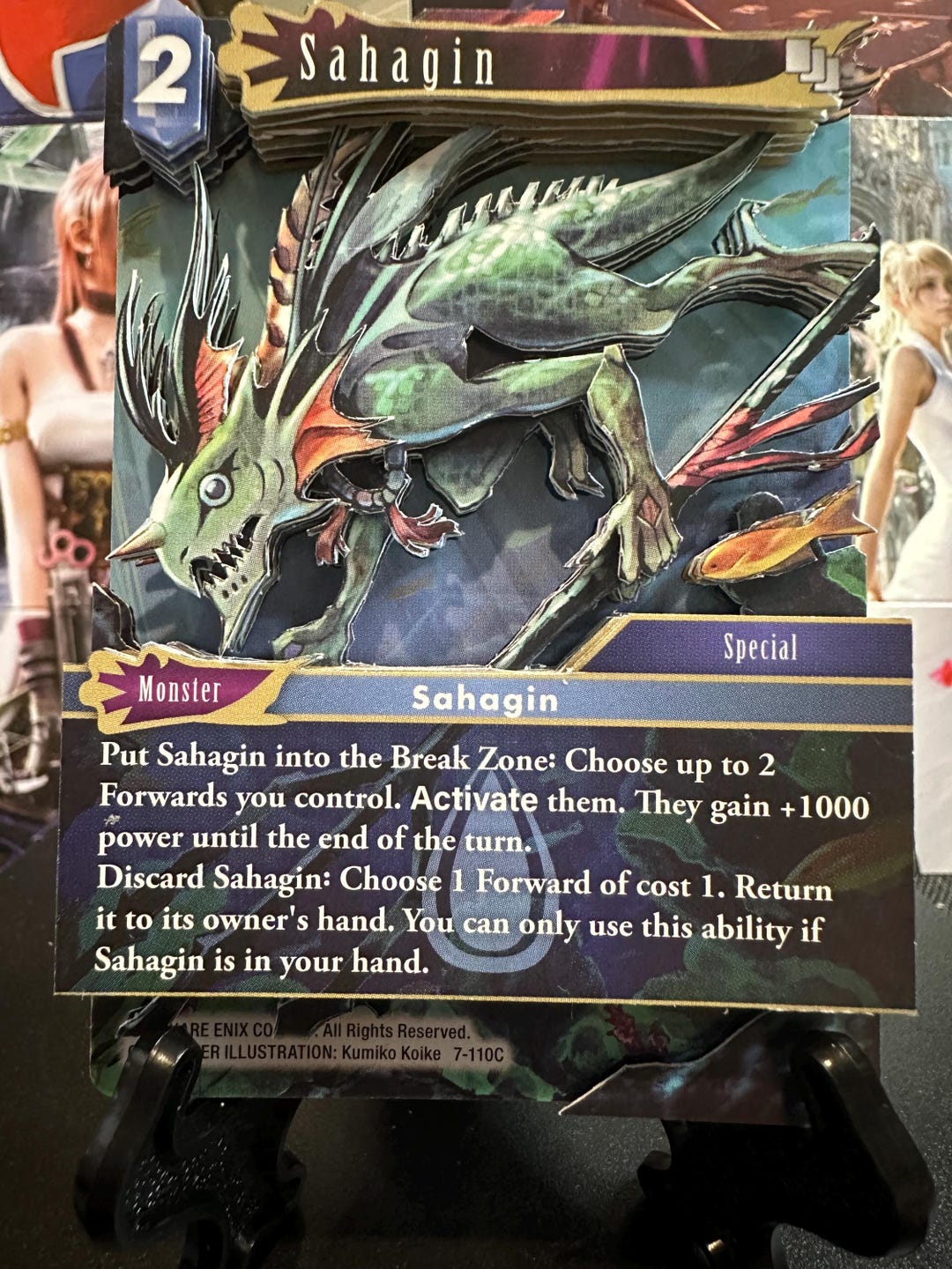 3D Shadowbox Card Sahagin Final Fantasy TCG Speical 7-110C - Etsy