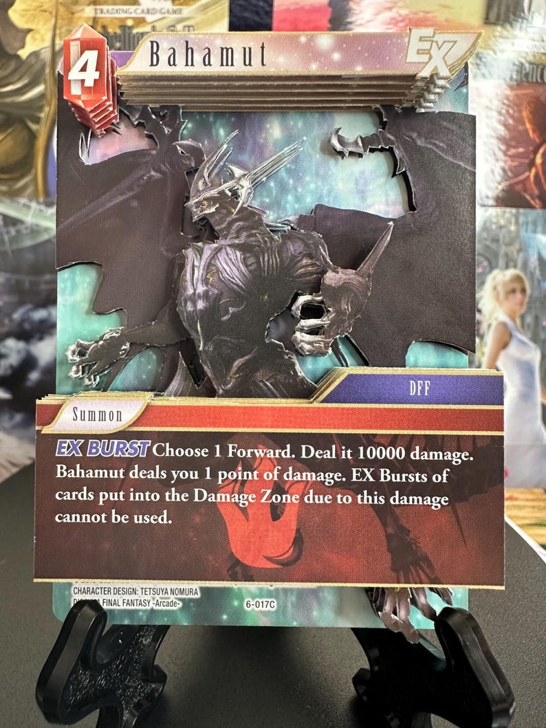 3D Shadowbox Card Bahamut Final Fantasy Dissidia 6-017C - Etsy