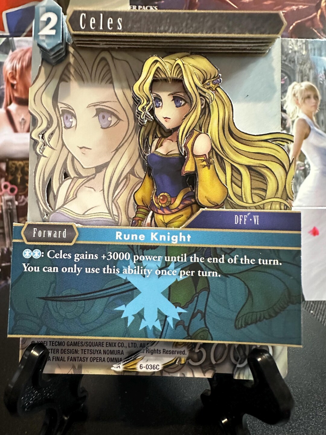 3D Shadowbox Card Celes Final Fantasy VI dissidia Opera Omnia 6-036C - Etsy