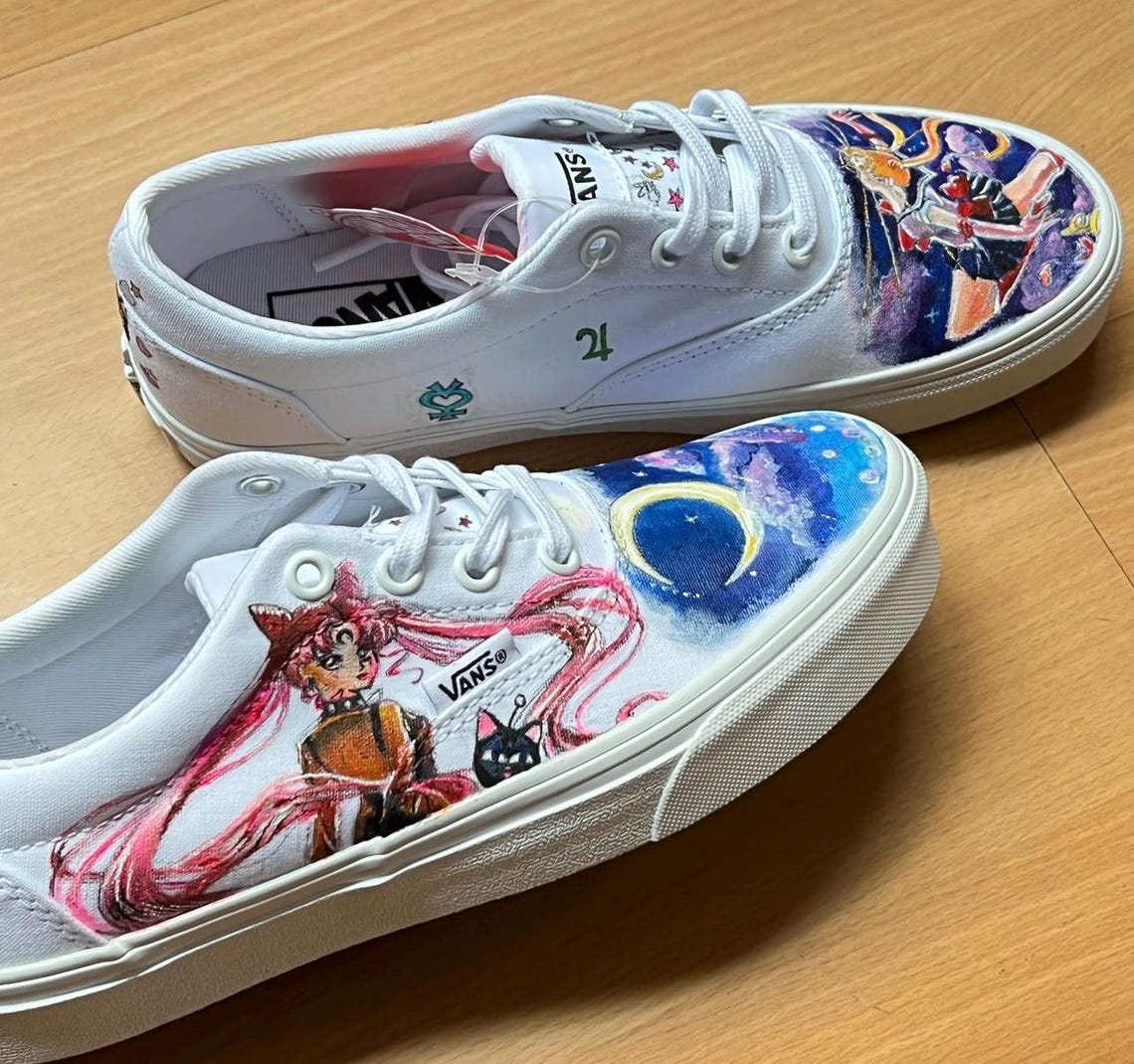 Made to Order Handpainted Sailor Moon Vans | Anime Shoes | Custom Vans ...