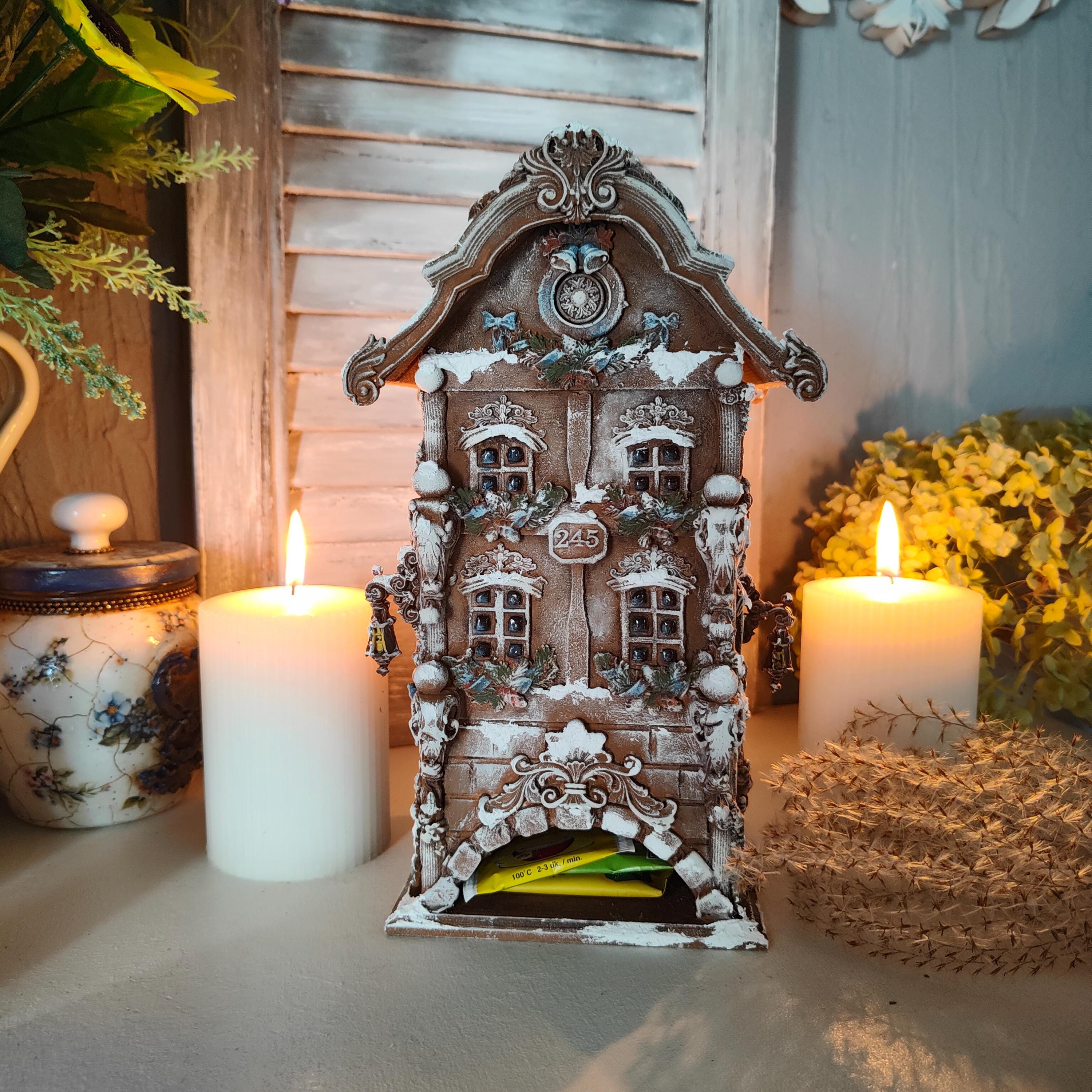 Christmas Tea Container, Wooden Teabox, Christmas Gift, Tea Storage Box ...