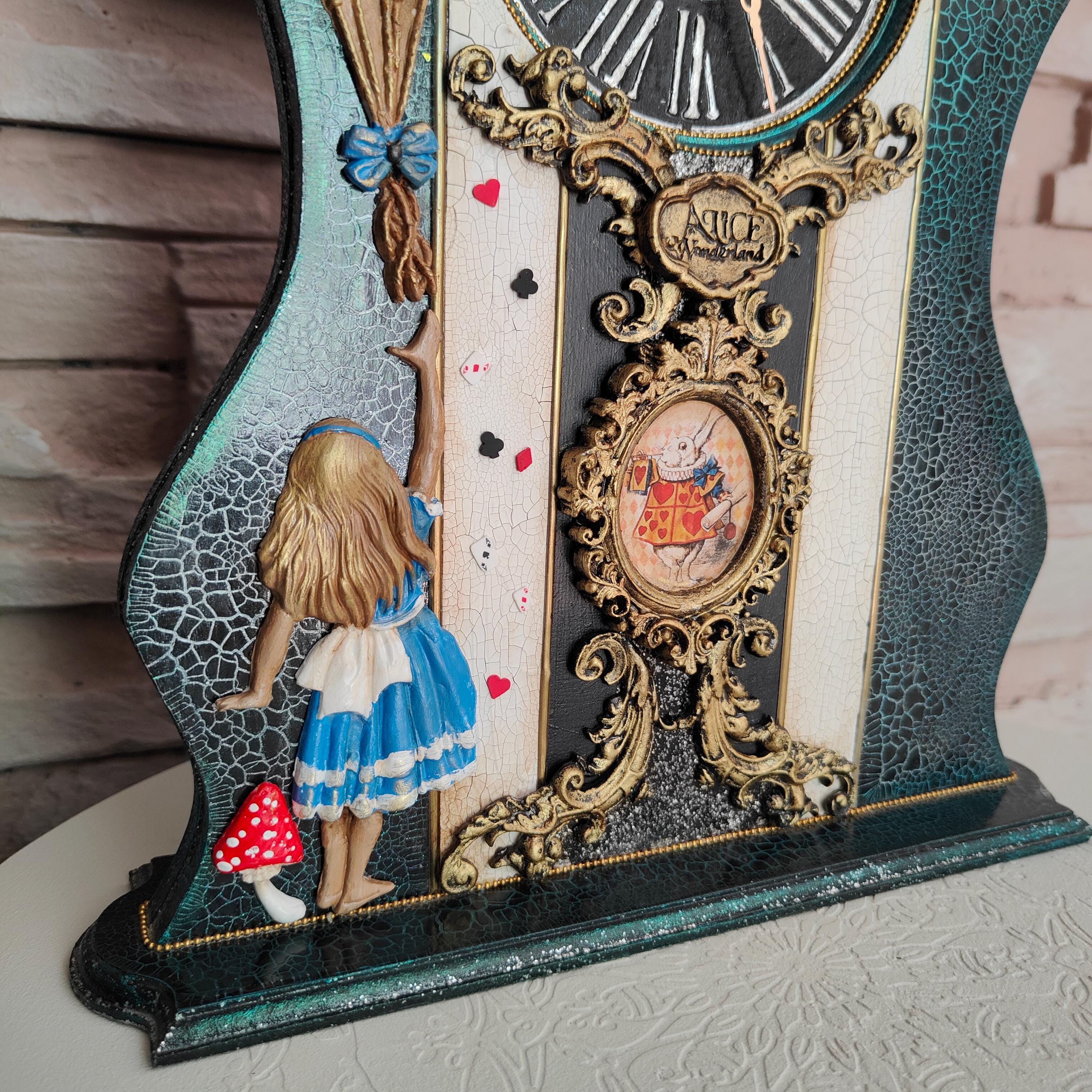 Alice in Wonderland Clock | Vintage Table Clock - Etsy
