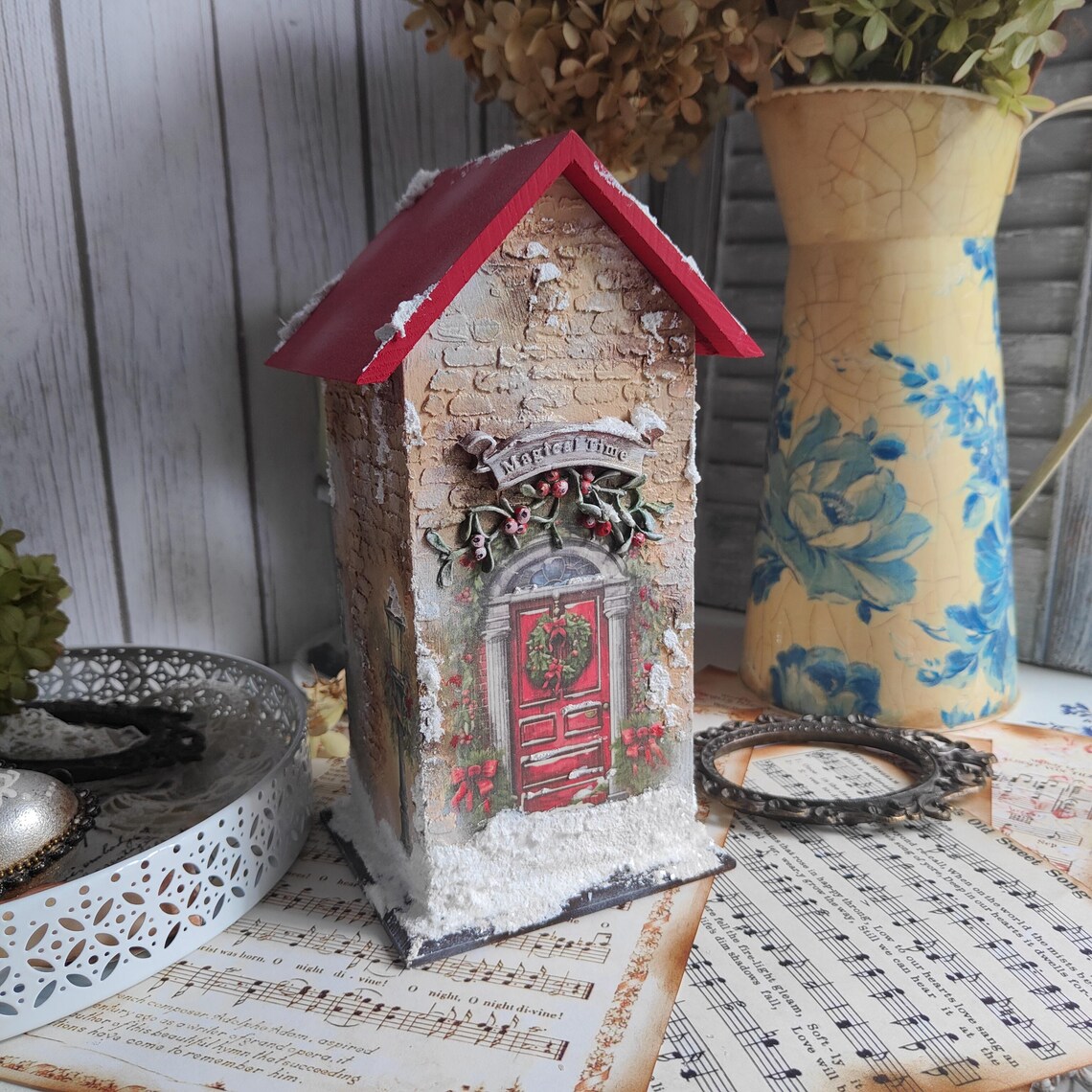 Christmas Tea Container Wooden Teabox Christmas Gift Tea Storage Box ...