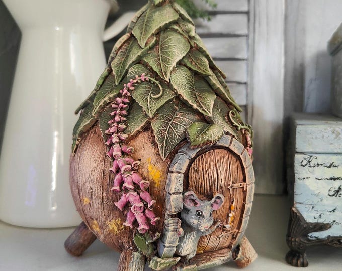 Handcrafted Rustic Mouse House - Year-round Fantasy Decoration ...
