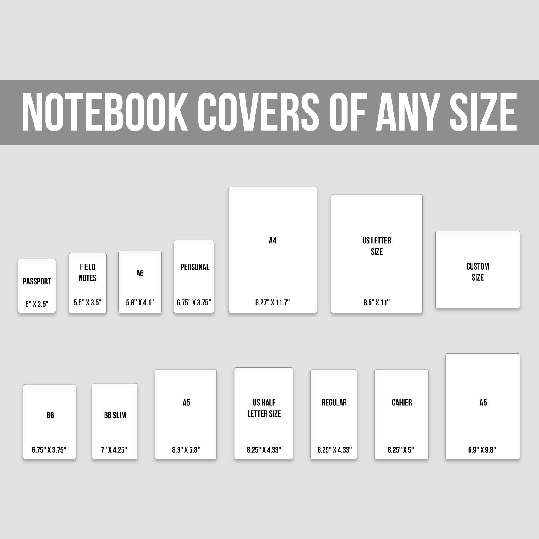 Custom Notebook Cover A6, Notebook Cover A5, Refillable Notebook A5 ...