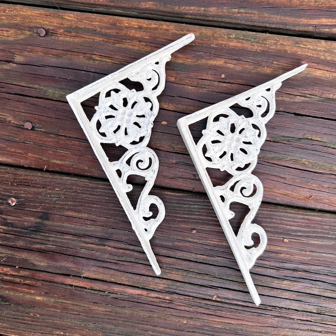 Shabby Chic Iron Brackets, Iron Shelf Brackets, Shelf Cottage Chic ...