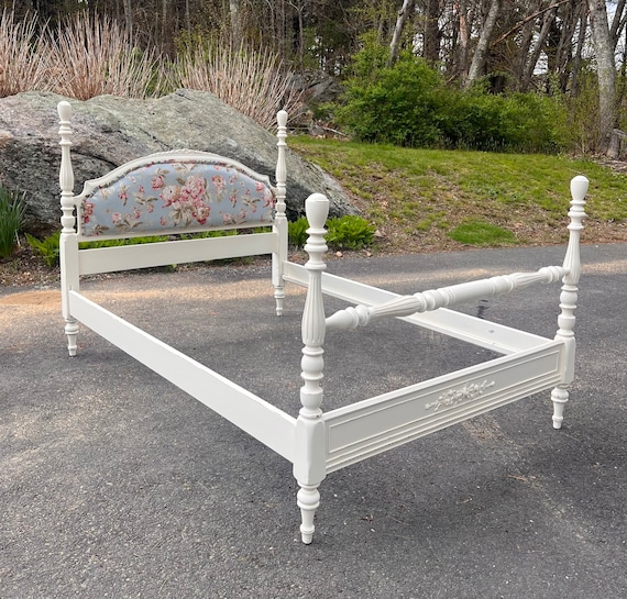 Full Size Painted and Upholstered Cottage Bed Shabby Chic Etsy