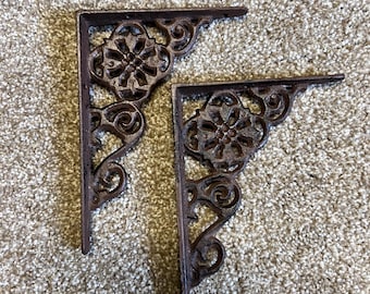 Shabby Chic Iron Brackets, Iron Shelf Brackets, Shelf Cottage Chic ...