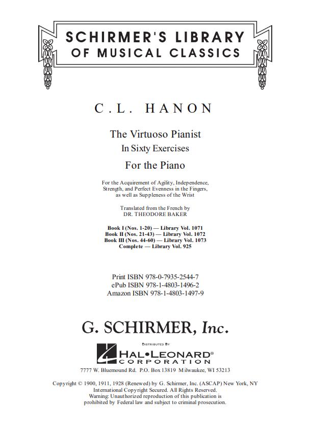 Hanon Piano Exercises Part I: Finger Agility Sheet Music (printable PDF ...