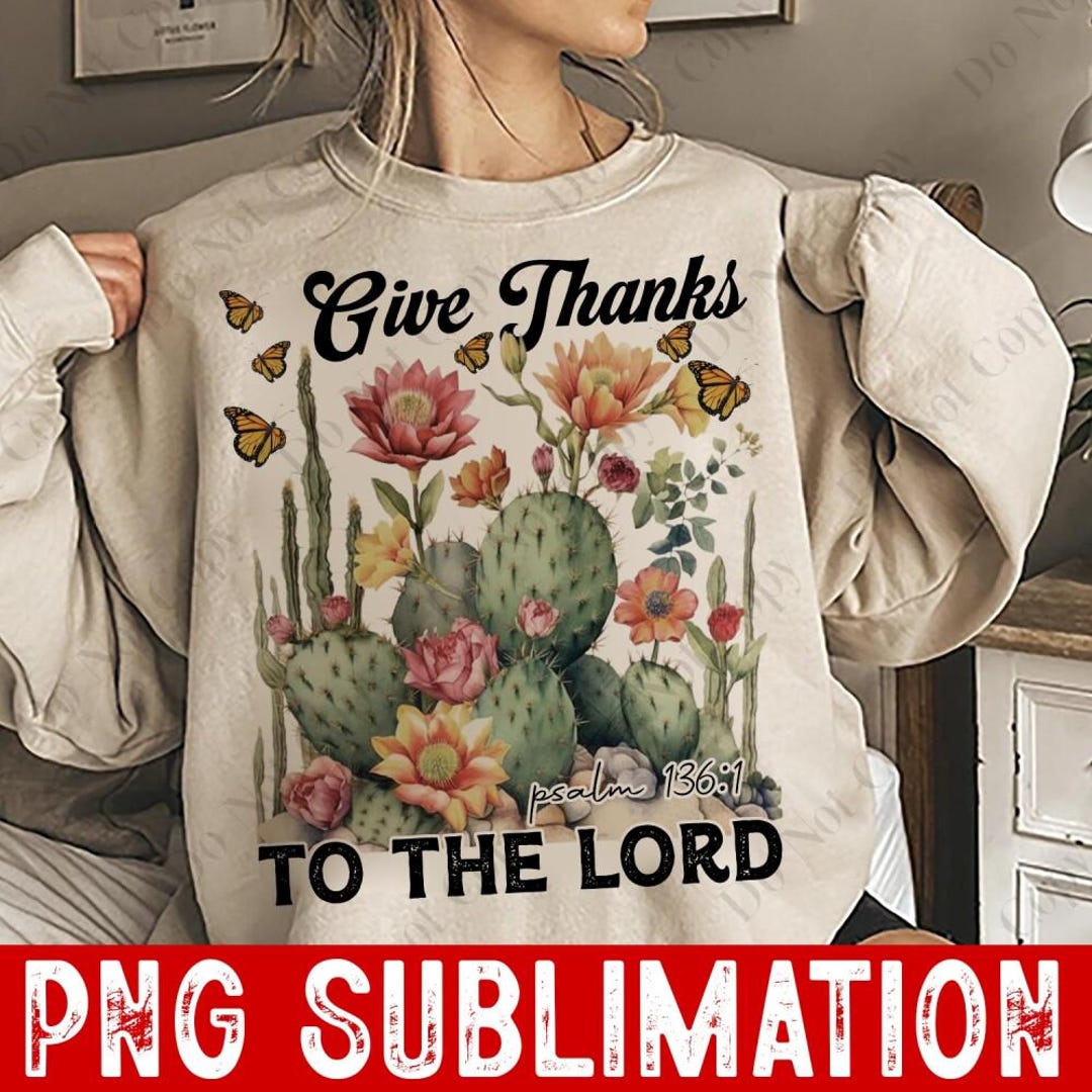 Give Thanks to the Lord Png, Western Christian Fall Boho Thanksgiving ...