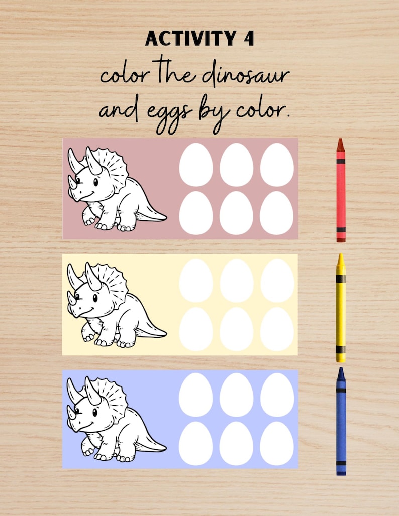 Teaching Colors | Dinosaur Color Matching | Printable Activity for Kids ...