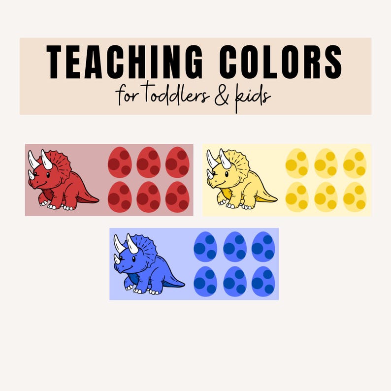 Teaching Colors | Dinosaur Color Matching | Printable Activity for Kids ...