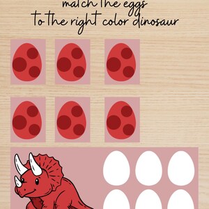 Teaching Colors | Dinosaur Color Matching | Printable Activity for Kids ...