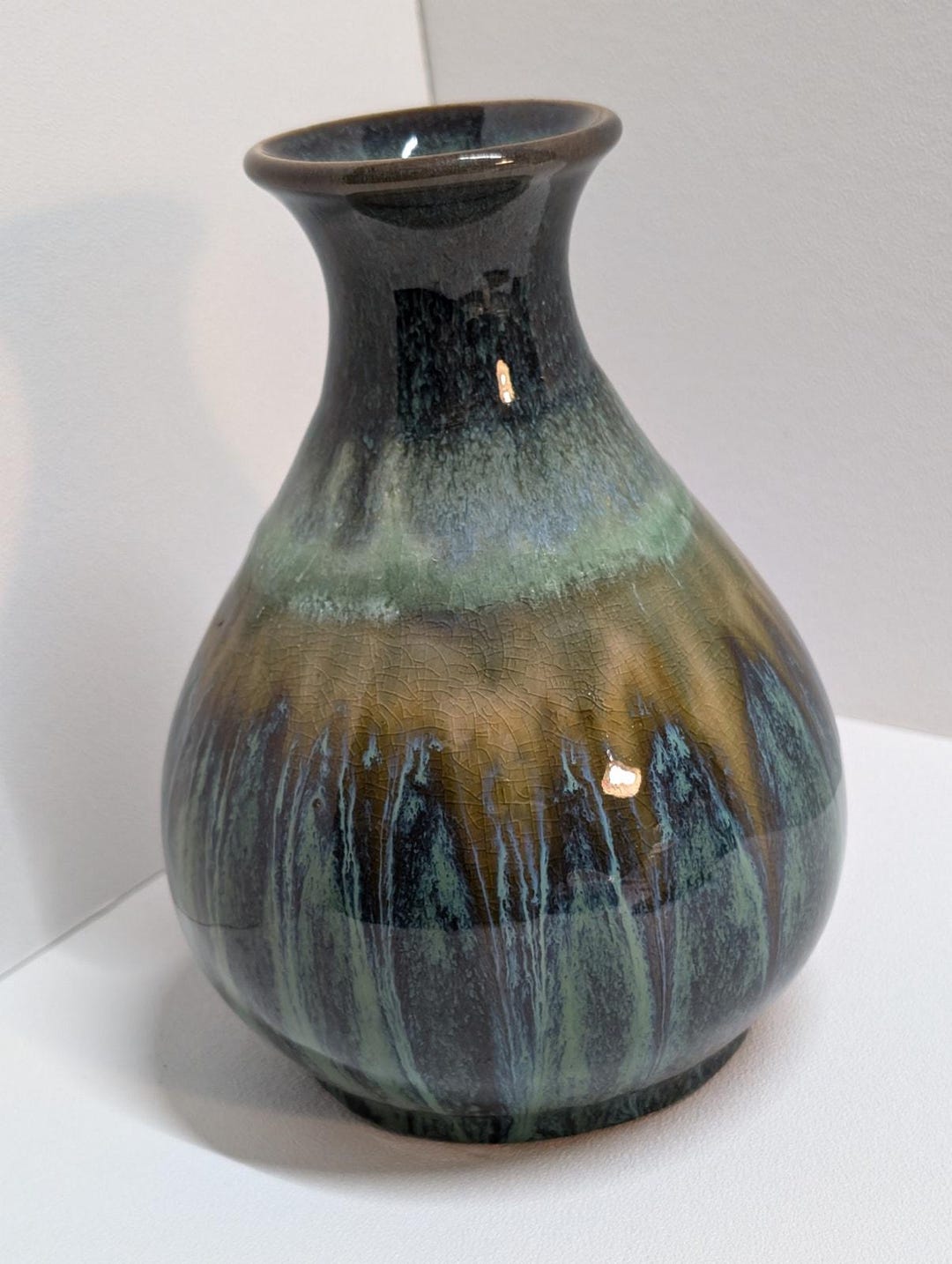 Vintage Mid Century Modern Chinese Glazed Ceramic Earthenware Vase - Etsy