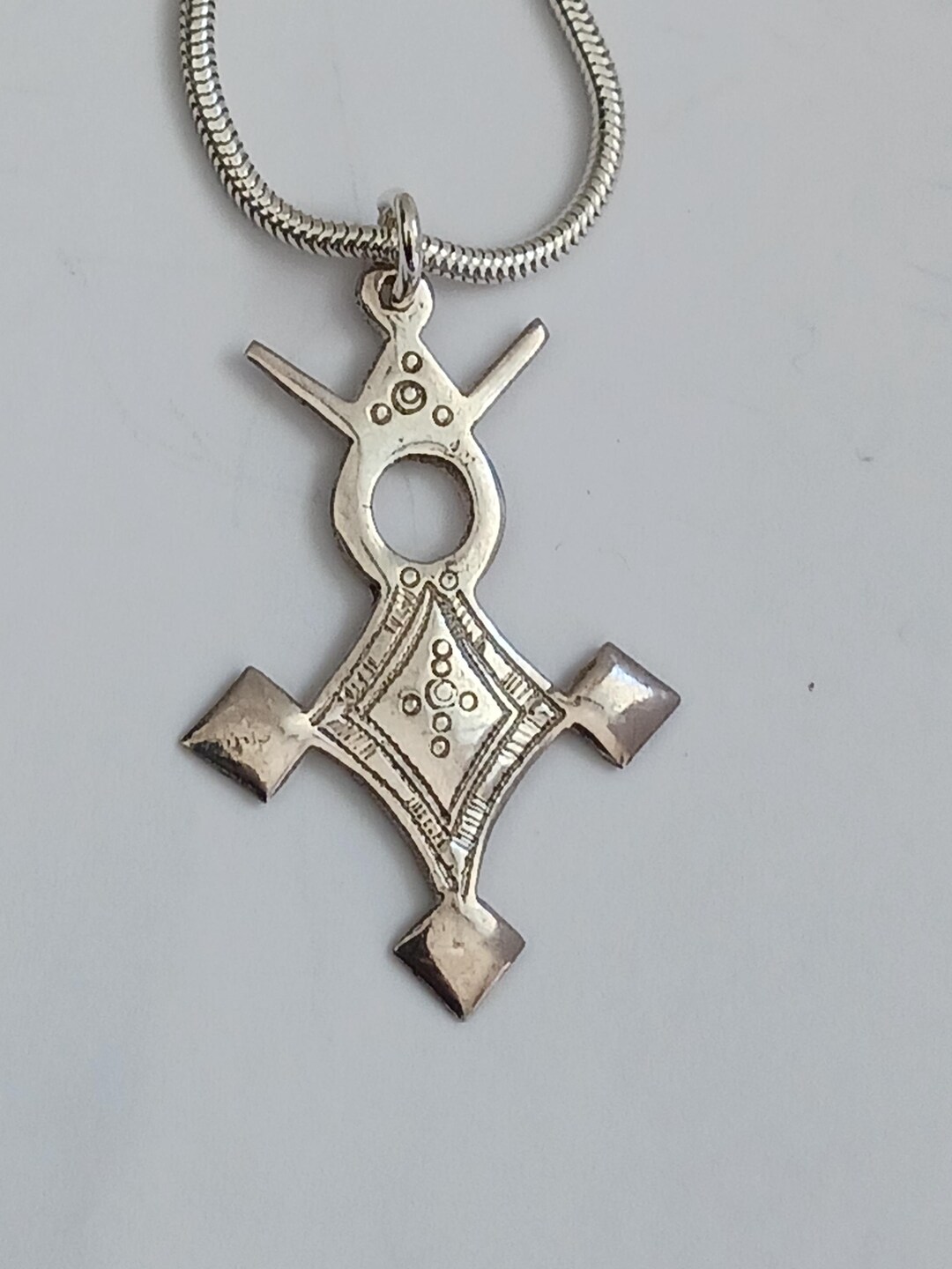 Tuareg Cross, Agadez Cross, in Solid Silver (chain + Small Pendant ...
