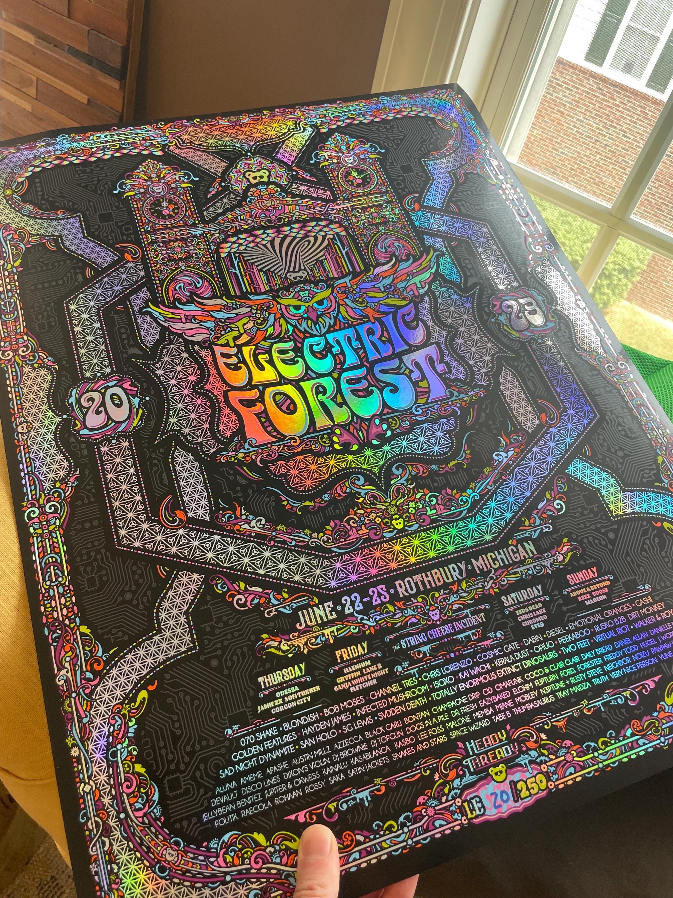 Electric Forest 2023 Holographic 7 Color Screen Print - Etsy