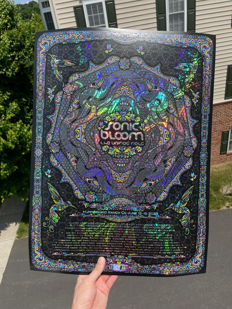 Sonic Bloom Screen Printed Holographic Foil Lineup Poster - Etsy