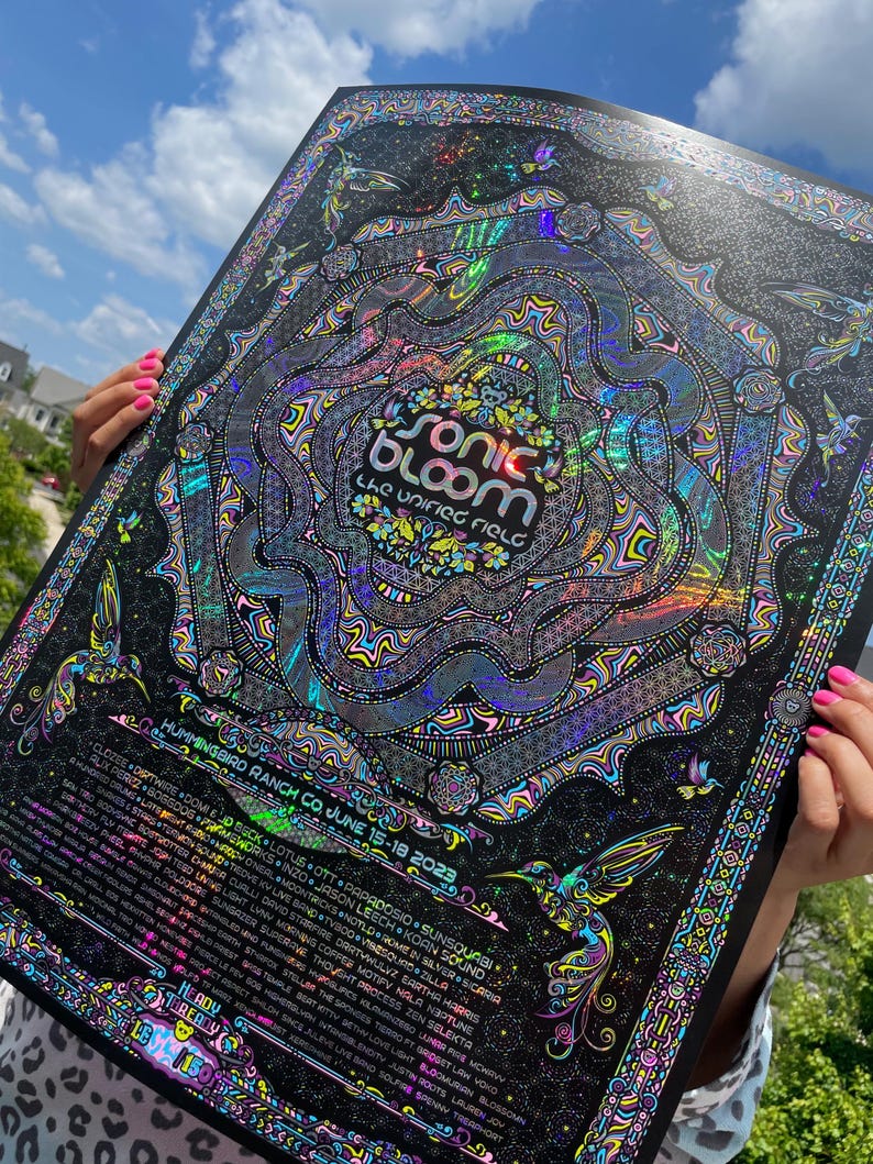 Sonic Bloom Screen Printed Holographic Foil Lineup Poster - Etsy