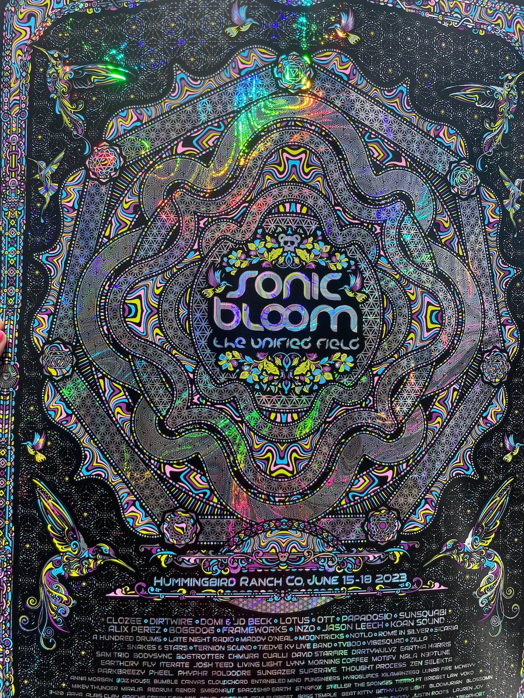 Sonic Bloom Screen Printed Holographic Foil Lineup Poster - Etsy