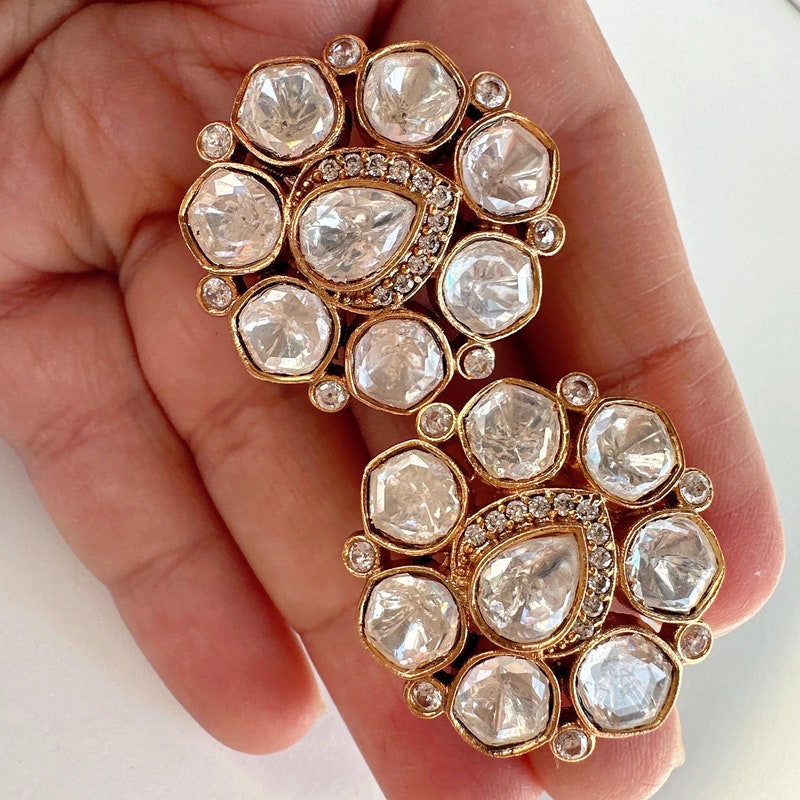 Cz Indian Stud Earrings - Etsy