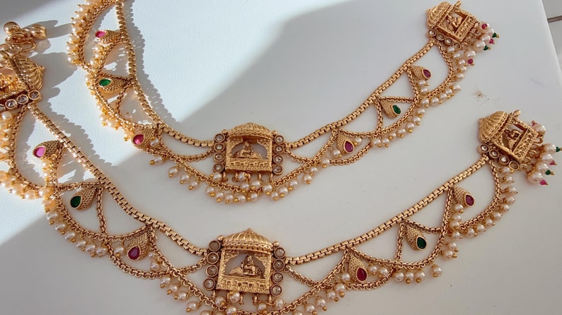 Doli Baraat Payal Pair /indian Anklets/ Gold Anklet Ruby Green Payal ...