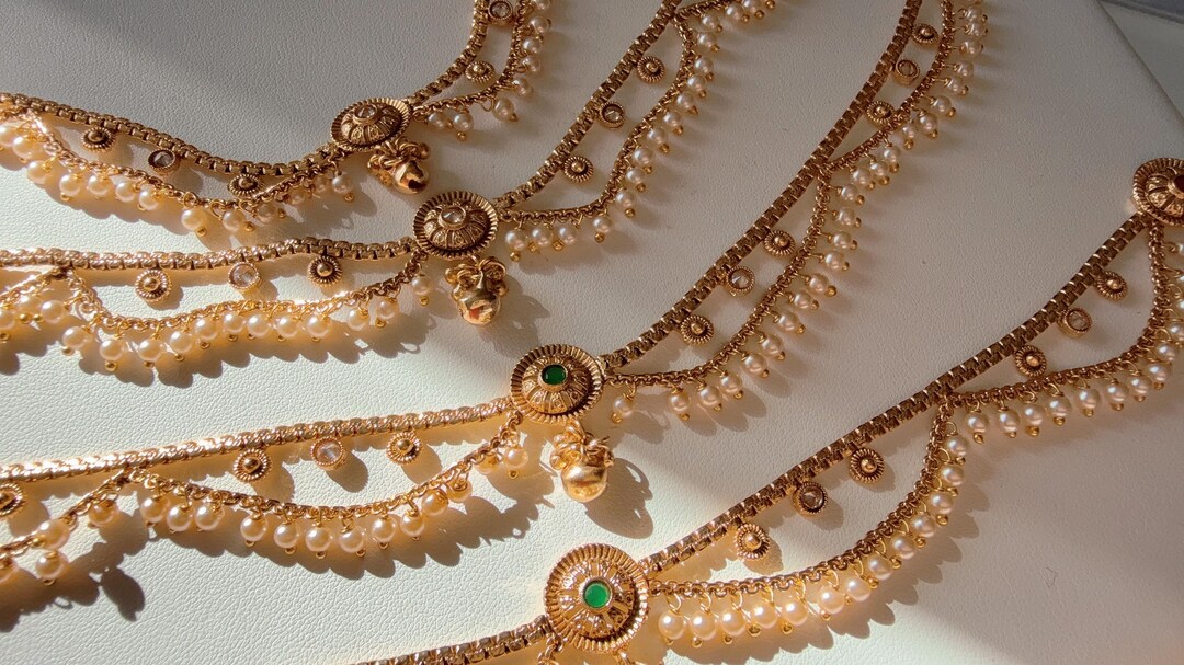 Gold Plated Polki Kundan Payal Pair /indian Anklets/ Gold Anklet Payal ...