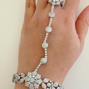 Silver Diamond Single Haath Phool /hand Harness/indian Jewelry/hand ...