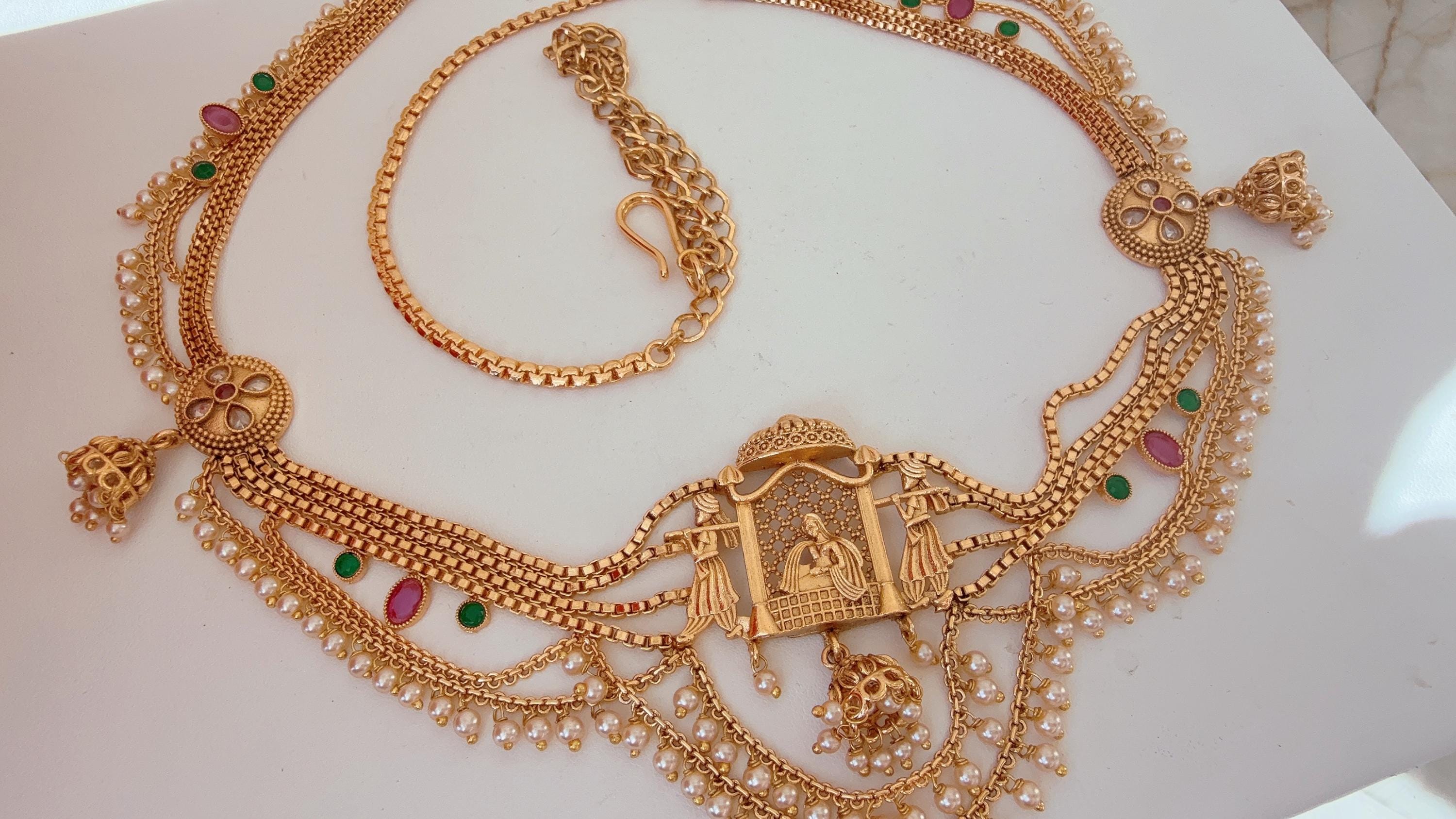 Doli Baraat Polki Kundan Waist Belt/indian Belly Chain/ Gold Belly ...