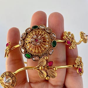 Ruby Green Baju Bandh/indian Wedding Jewelry/vanki/ Armlet/ Indian ...