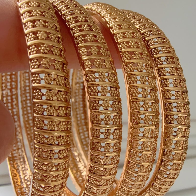 Gold Filigree Bangle - Etsy