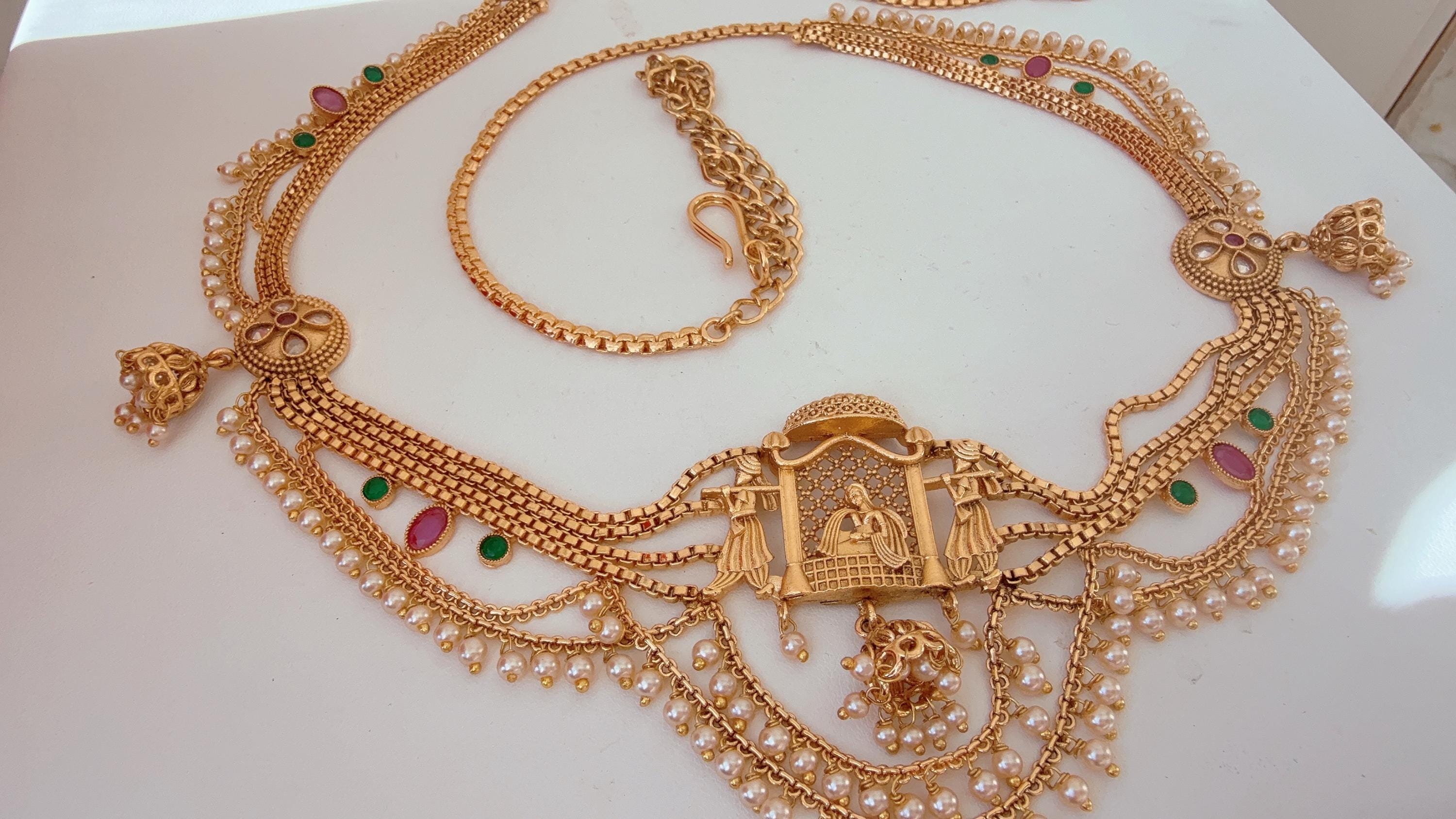 Doli Baraat Polki Kundan Waist Belt/indian Belly Chain/ Gold Belly ...