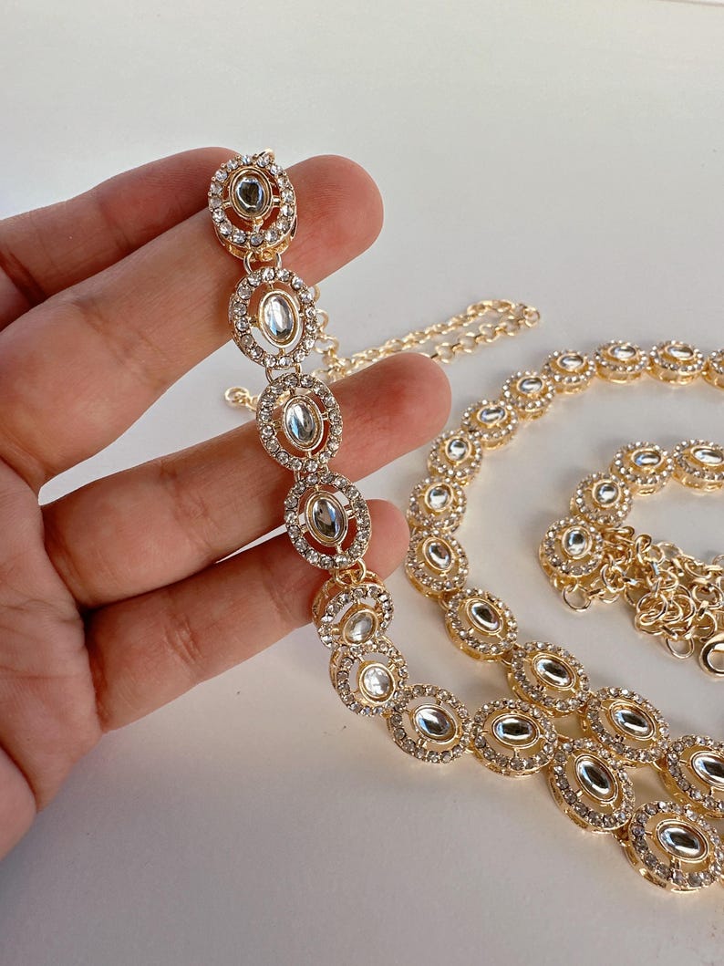 Kundan Belly Chain/kundan Belly Chain /bridesmaid Jewelry/indian Belly ...