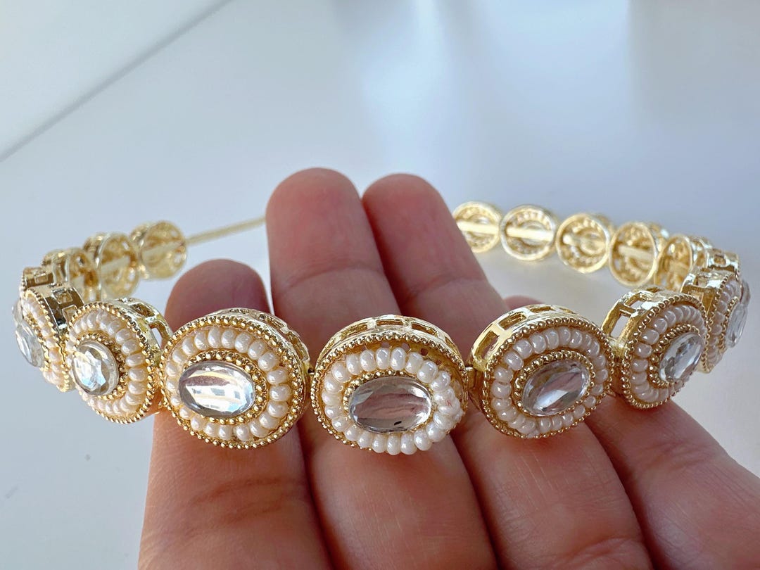 Kundan Head Band/sheesh Phool /indian Bridal Matha Patti/sheesh Patti ...