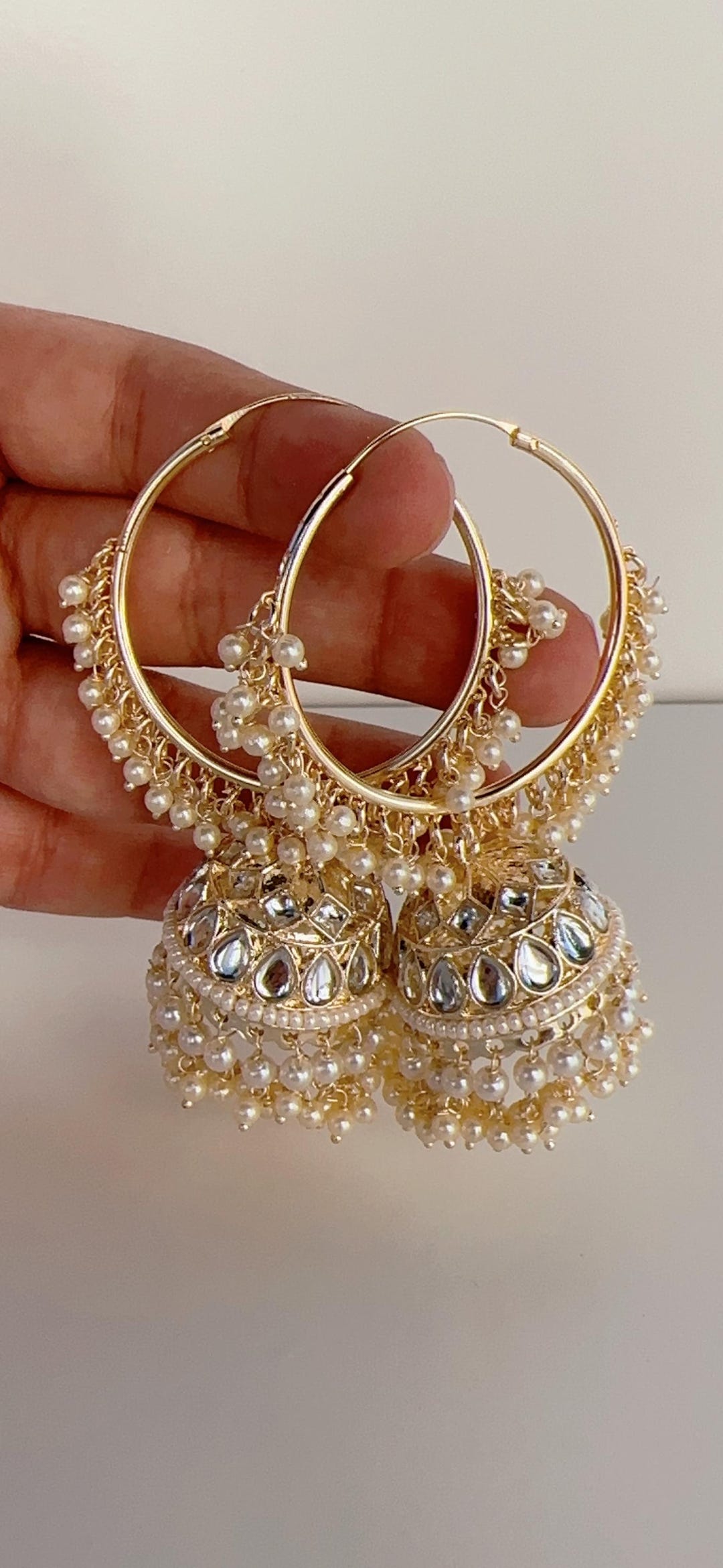 Big Bali Hoops Earrings/ Punjabi Bali Hoops /indian Earrings/ Indian ...