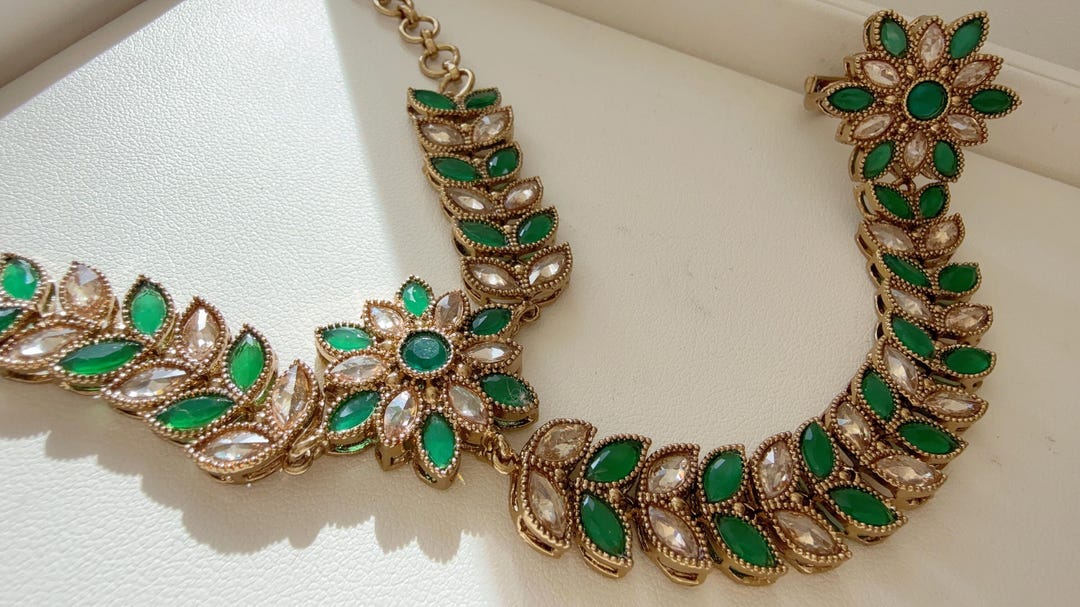 Gehna Green Hath Phool/antique Polki Pearl Kundan Hath Paan Single ...