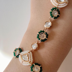 Moissanite Diamond Hathphool /green Hand Harness/indian Jewelry/hand ...