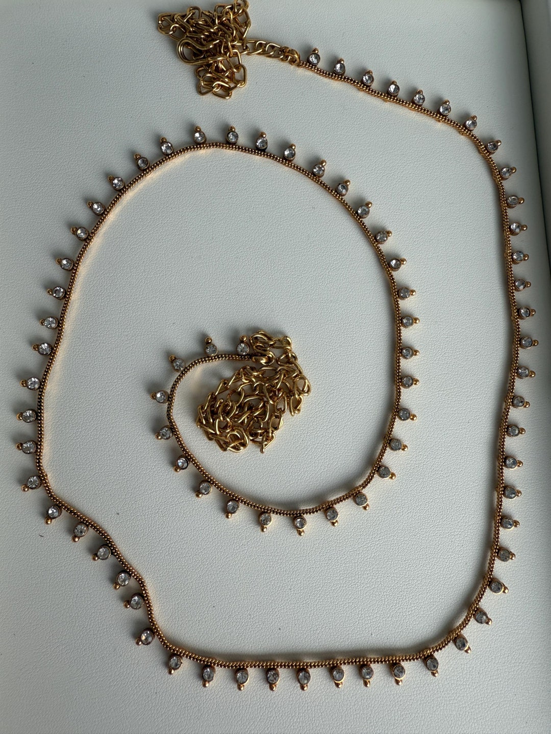 Antique White Polki Studded Waist Belt/indian Belly Chain/ Adjustable ...