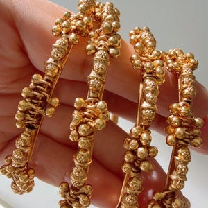 Antique Gold Plated Ghungru Bangles Set of 4/mix Match Bangles/bridal ...