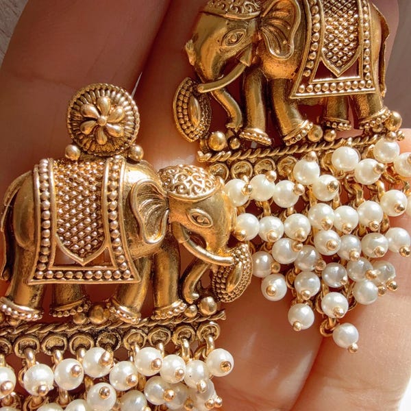 Jhumka Gold Necklace - Etsy