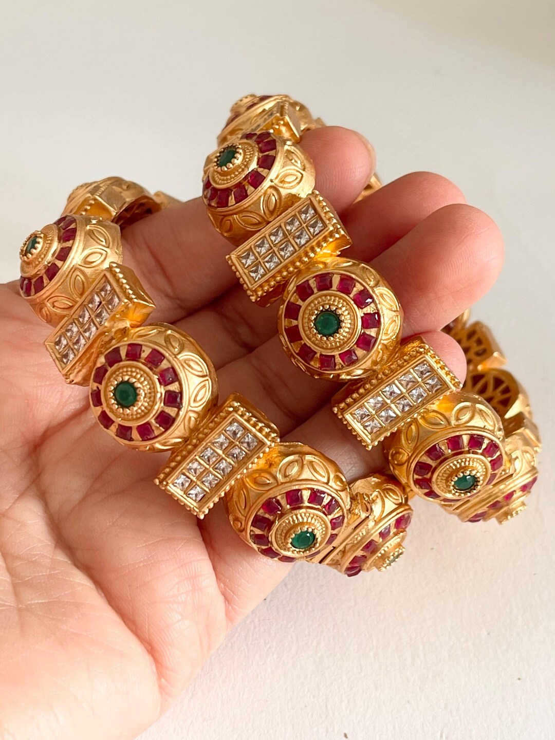 Openable Rajwadi Kada /antique Gold Kada/kundan Bridal Kada /gold Kada/indian Bangles /indian ...