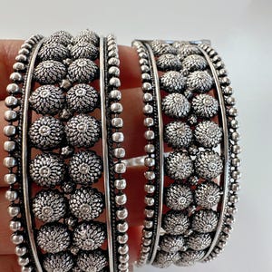 Openable Oxidized Silver Bangles /german Silver /oxidized Bangles/ Silver Bracelet /indian ...