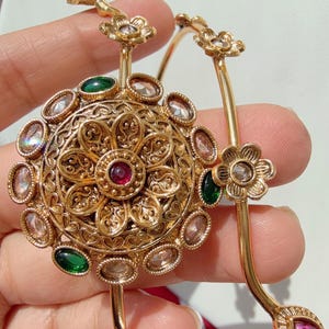 Ruby Green Baju Bandh/indian Wedding Jewelry/vanki/ Armlet/ Indian ...