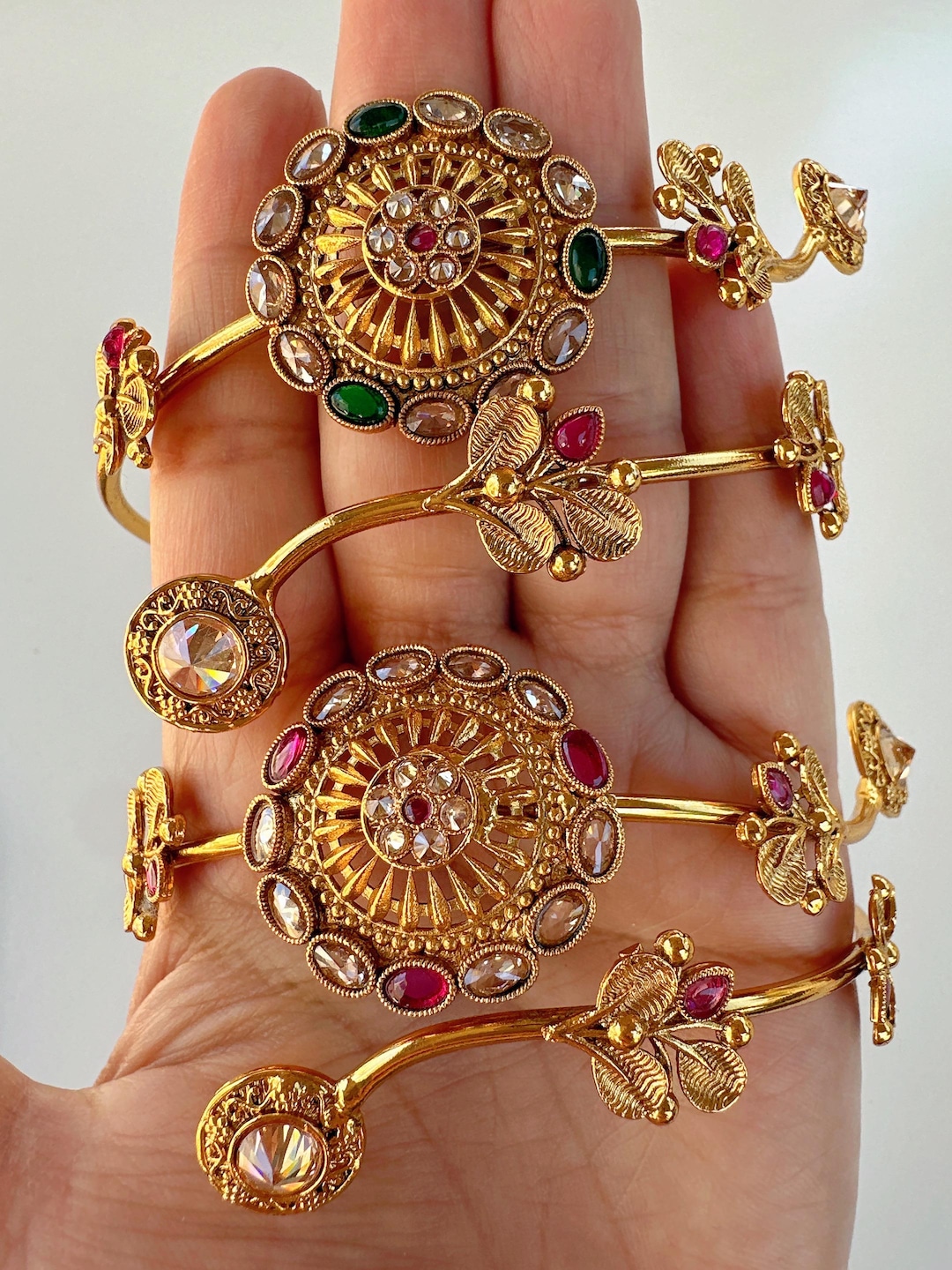 Ruby Green Baju Bandh/indian Wedding Jewelry/vanki/ Armlet/ Indian ...