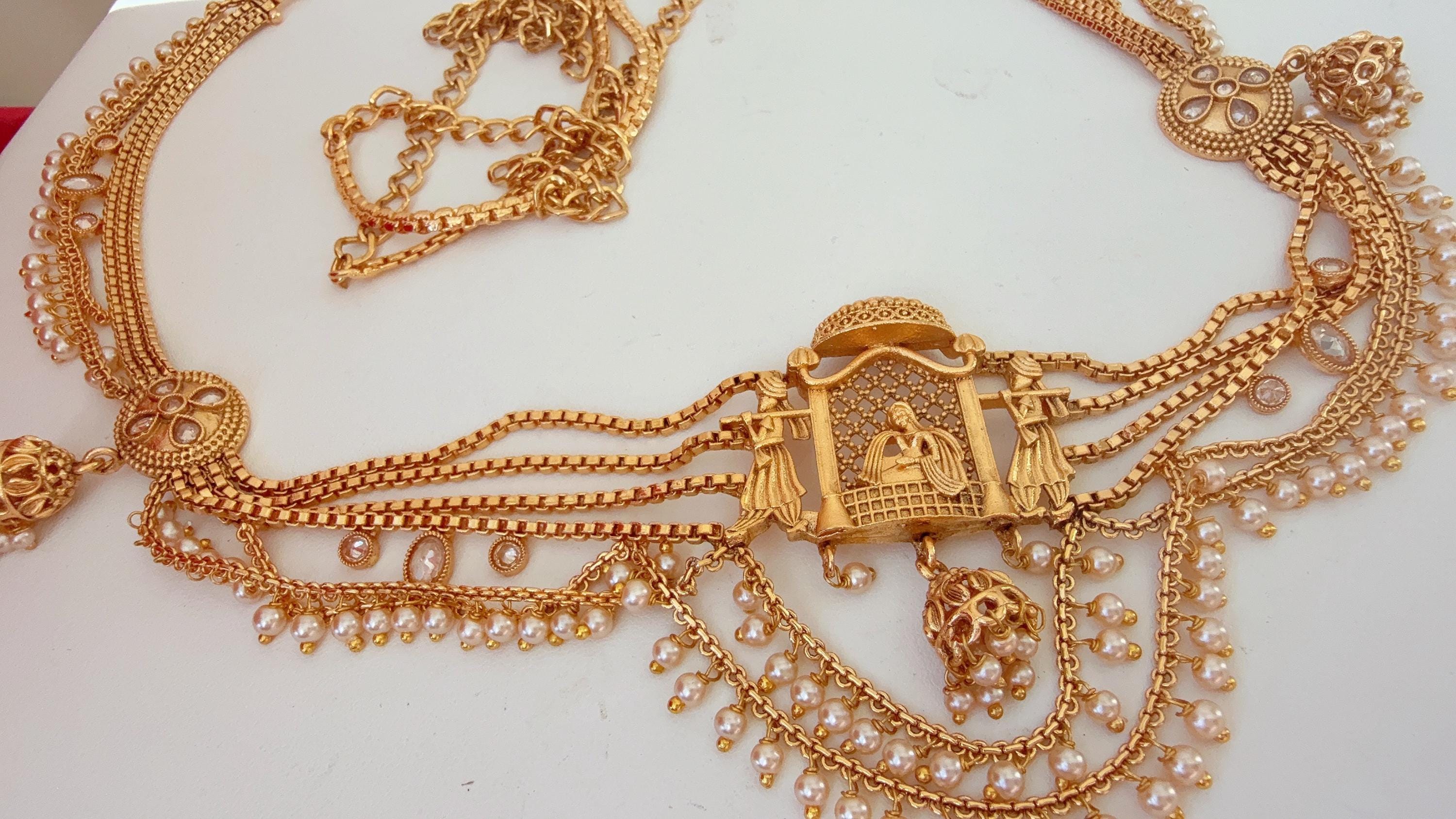 Doli Baraat Polki Kundan Waist Belt/indian Belly Chain/ Gold Belly ...