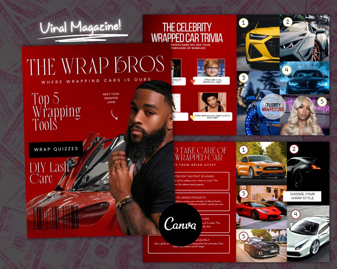 Car Wrap Magazine Template: Auto Shop Lookbook (canva, 8.5x11) - Etsy