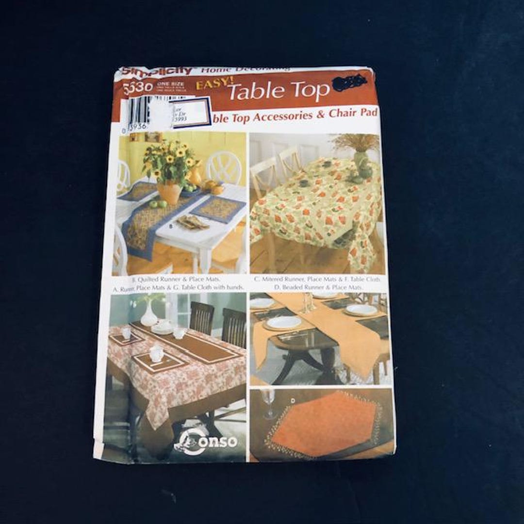 Simplicity Sewing Pattern 5530 Easy Tabletop Accessories Chair Pads ...