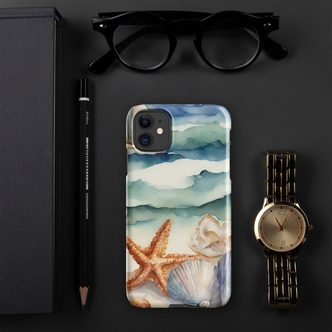 Nautical Beach Seashell Theme Snap Case for Iphone® Phone Cover Cell ...