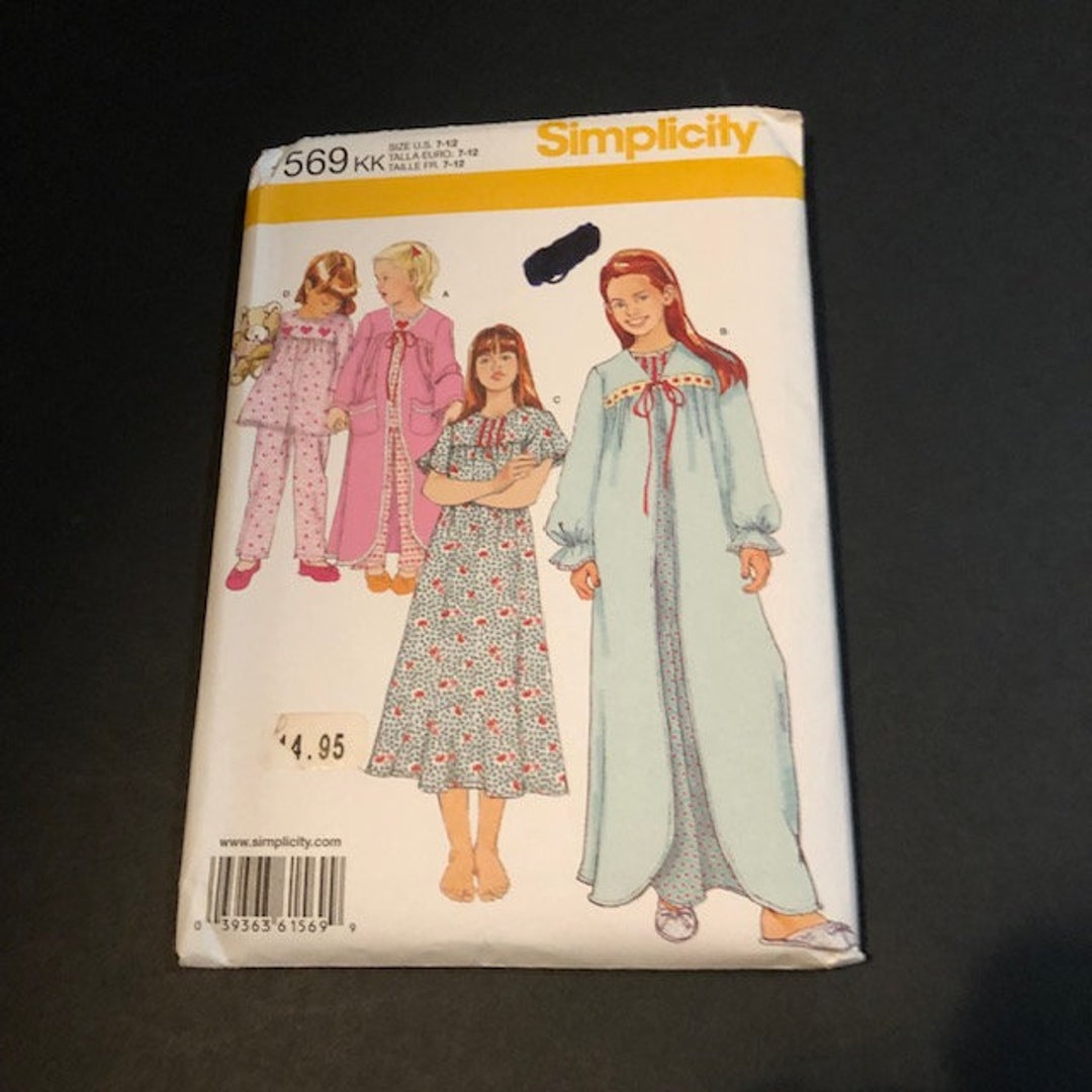 Simplicity Sewing Pattern 1569 Child and Girls Pajamas Nightgown ...