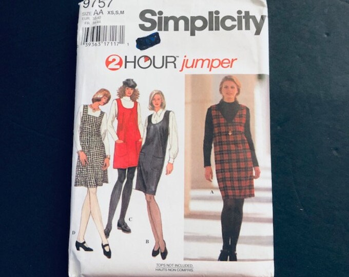 Vintage 1995 Simplicity Jumper Sewing Patter for Women Sizes XS, S and ...